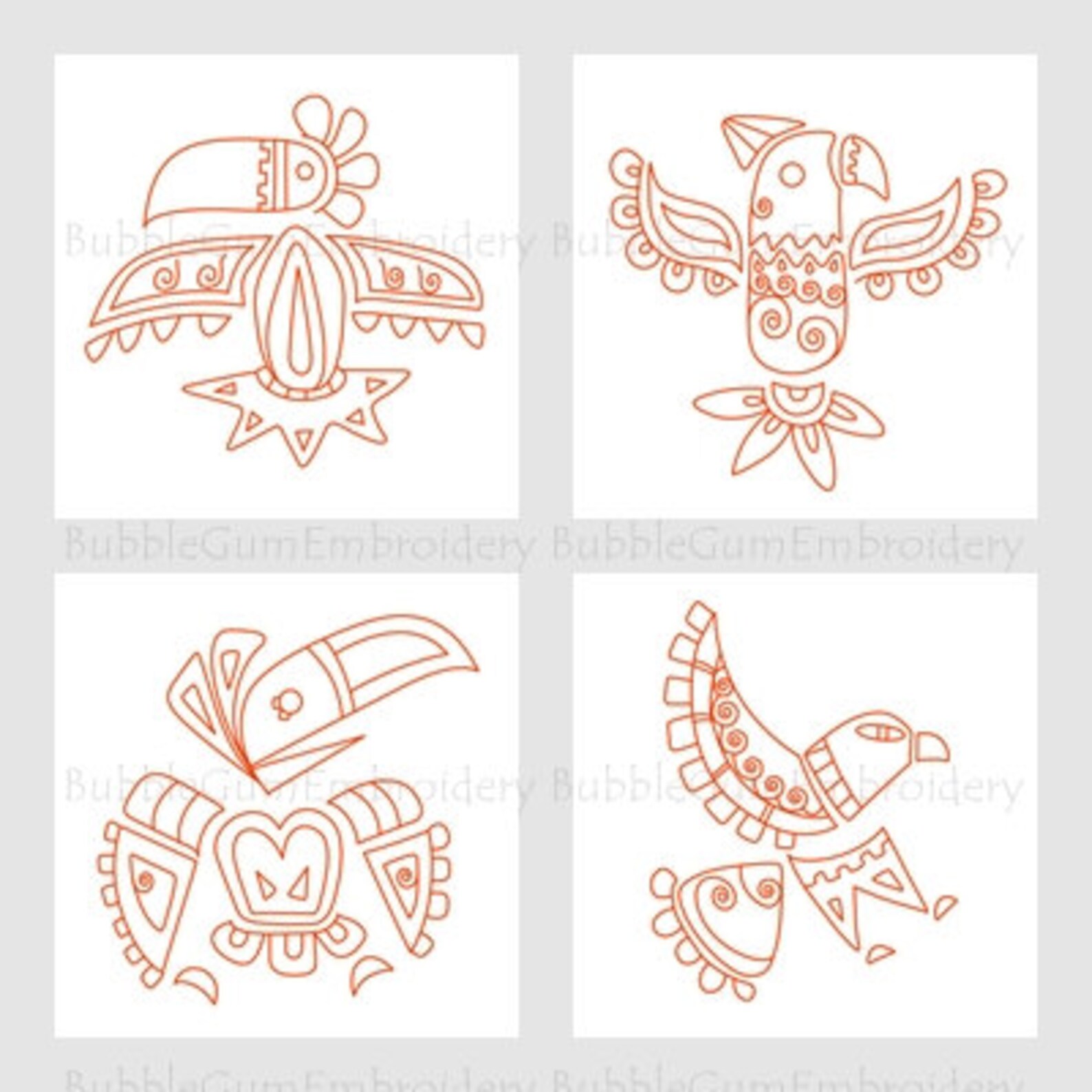 Redwork Native Eagles Embroidery Designs Instant Download - Etsy