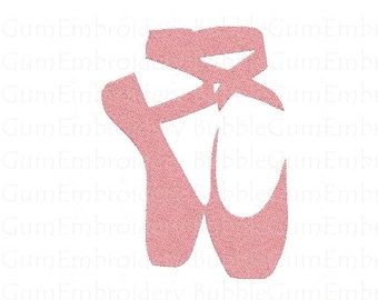 Ballerina Ballet Shoes Slippers Machine Embroidery Design Digital ...