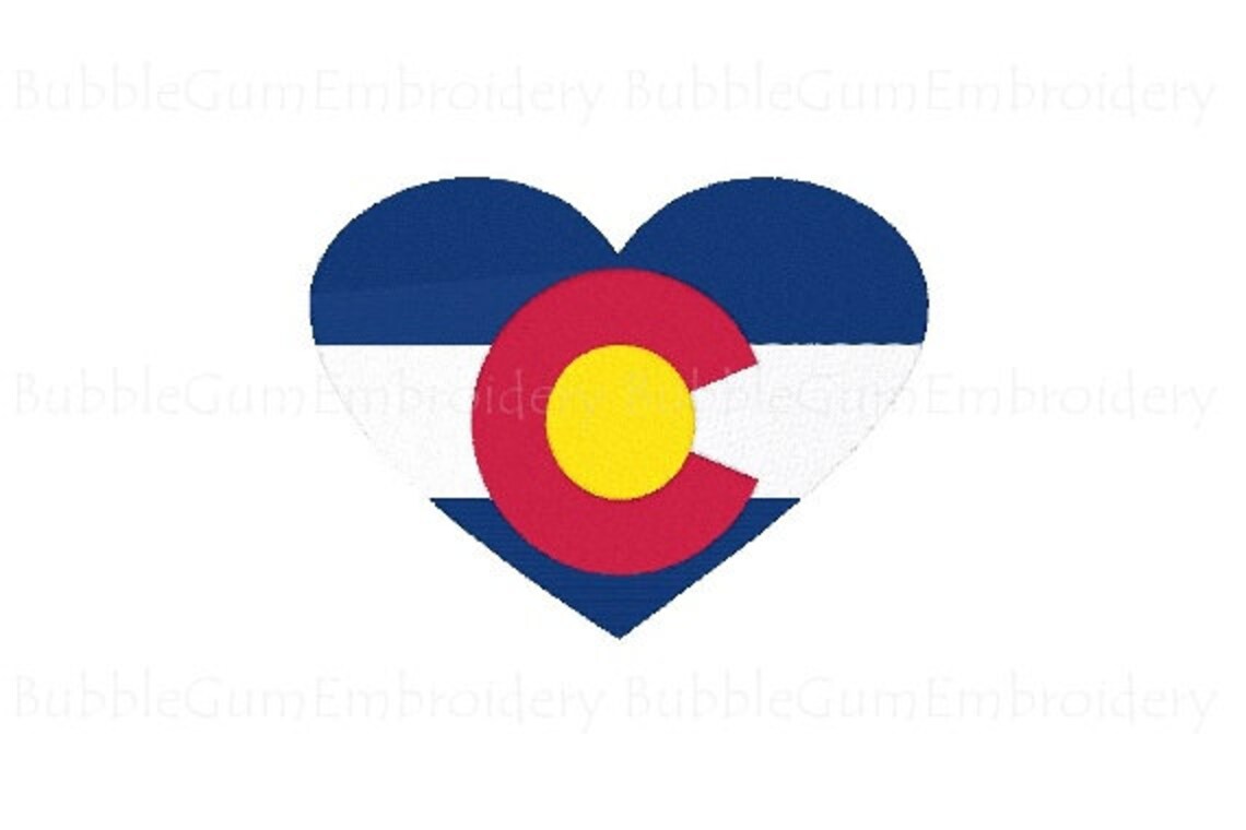 Colorado Flag Heart Embroidery Design Instant Download - Etsy