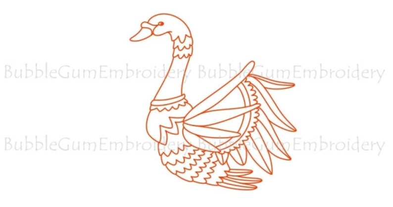 Redwork Swans Embroidery Designs Instant Download | Etsy