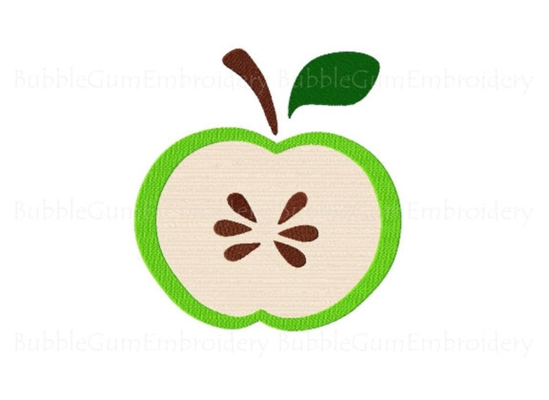 Green Apple Embroidery Design Instant Download - Etsy