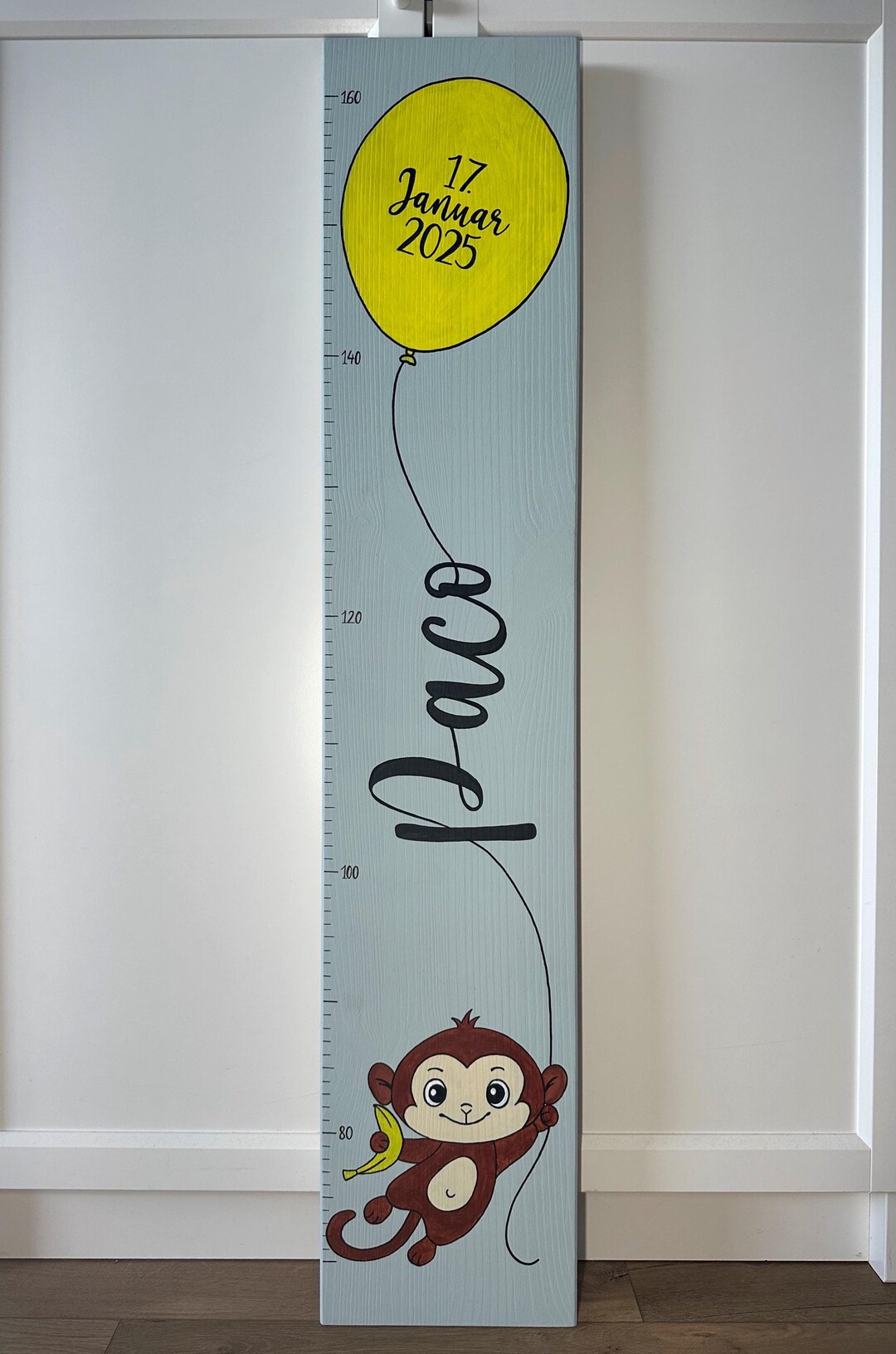 Handmade Wooden Height Chart – Personalized With Name, Date, and Animal ...