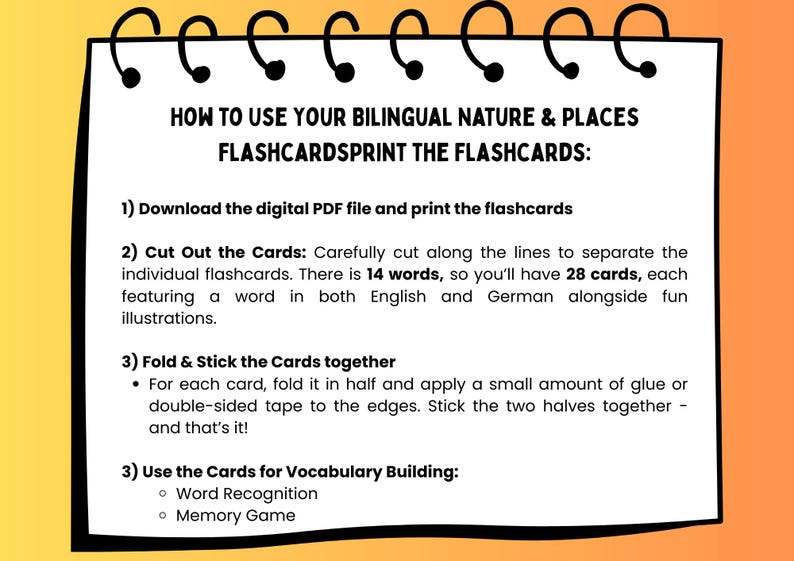 Bilingual Flashcards English & German | Nature Vocabulary Memory Game ...