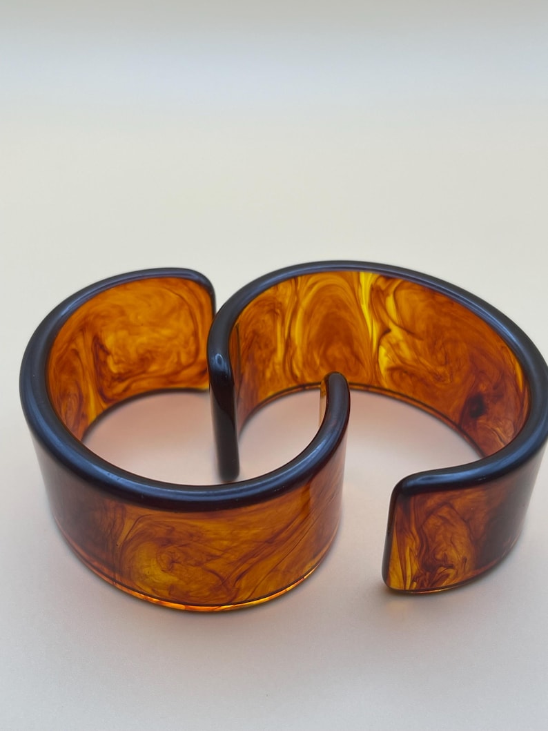 Resin Bangle Unique Wide Open Cuff, Adjustable Resin Bracelet for Women ...