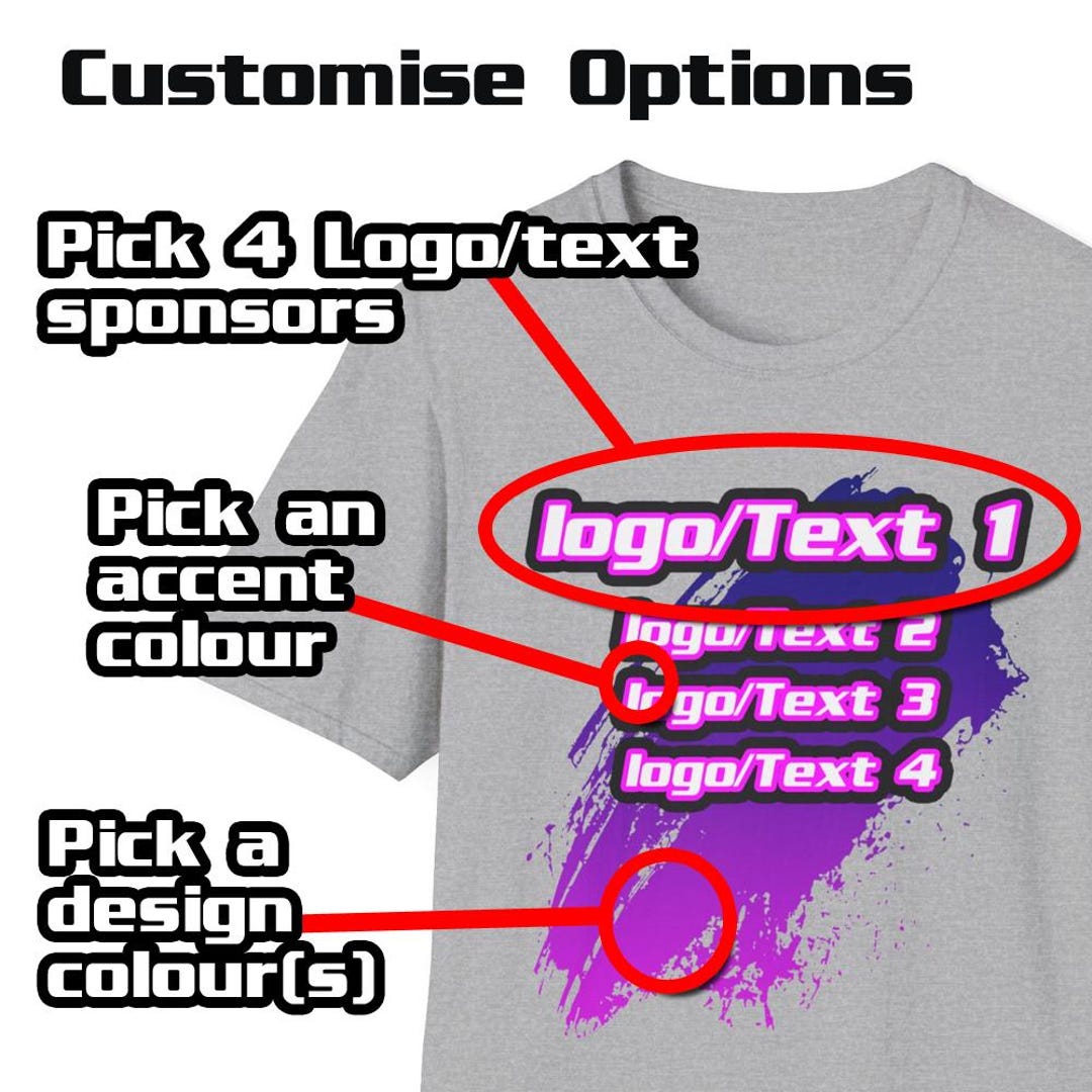 Custom Sponsor Logo T-shirt With Colour Splash Design, for Team Members ...