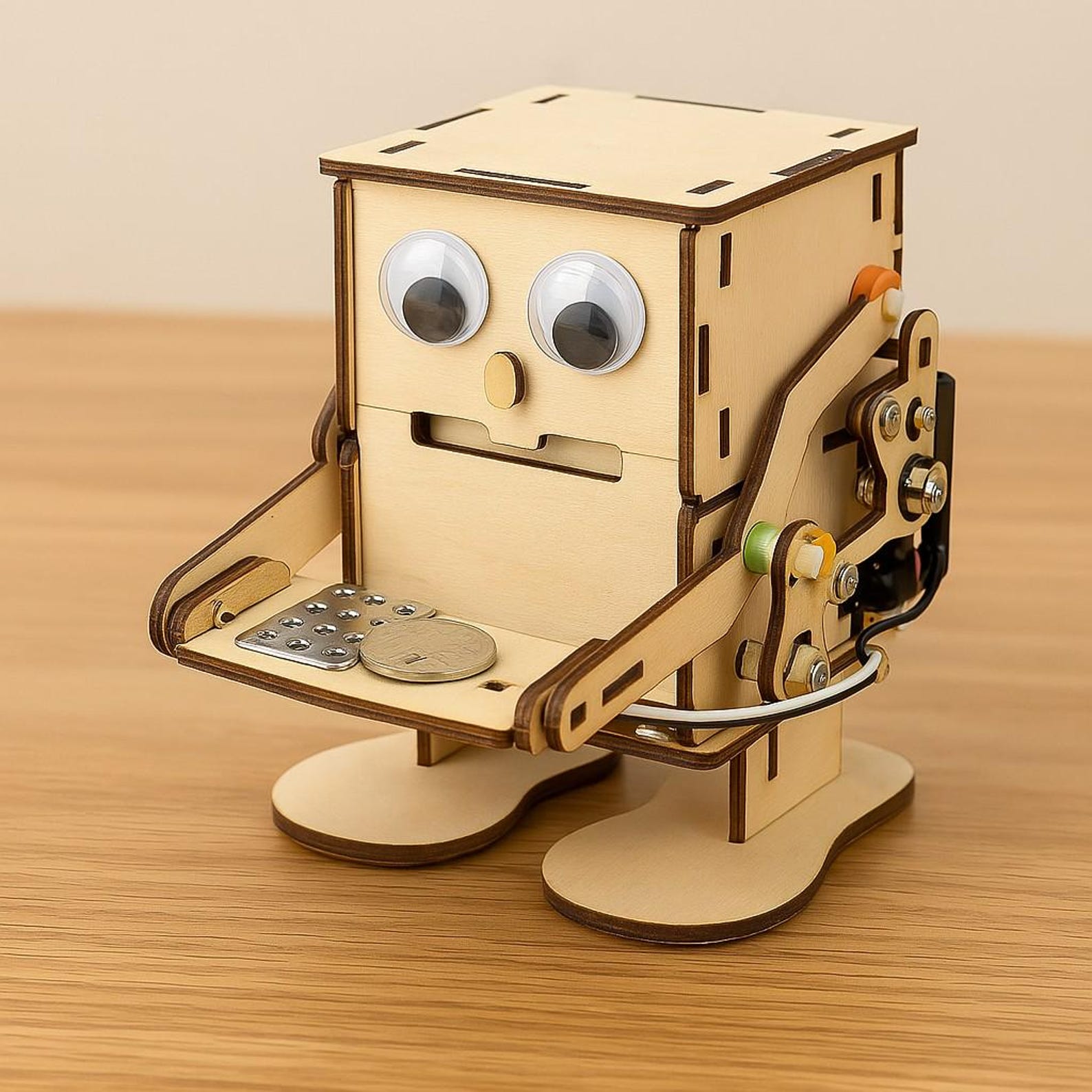 DIY Robot Coin Bank: Wood Model Kit, STEM Toy. - Etsy
