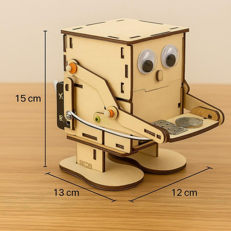 DIY Robot Coin Bank: Wood Model Kit, STEM Toy. - Etsy