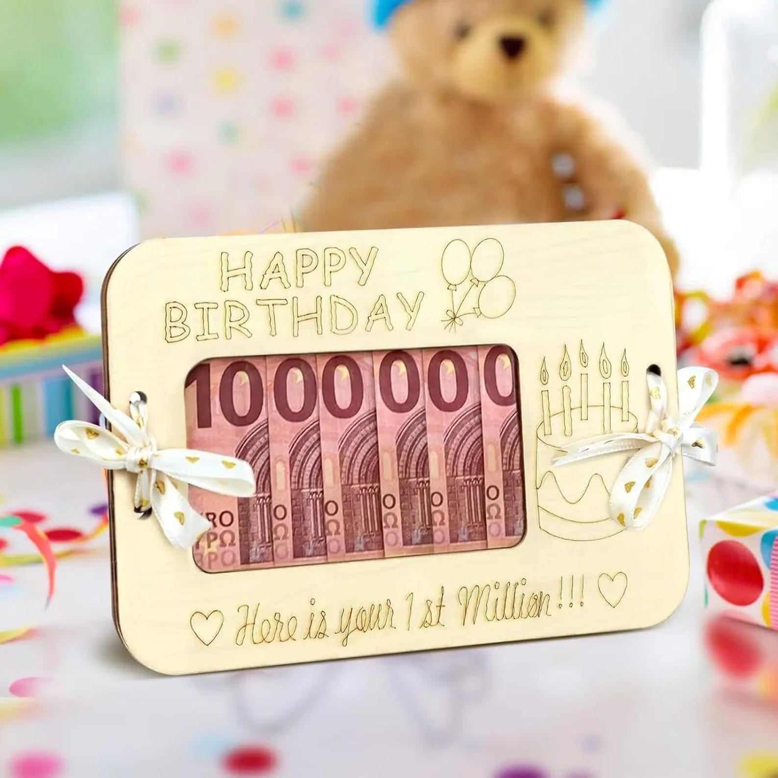 Personalized Wooden Cash Gift Wallet, Balloon Design - Etsy