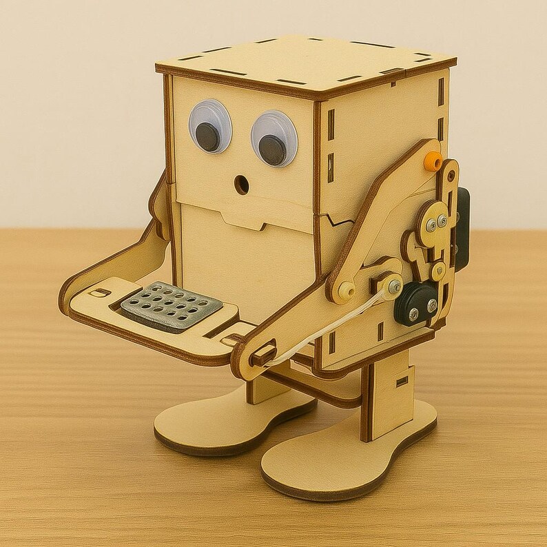 DIY Robot Coin Bank: Wood Model Kit, STEM Toy. - Etsy