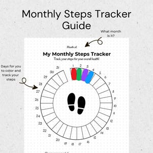 Printable Steps Tracker, Health & Fitness Planner, Simple Step Tracker ...