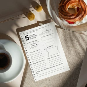 Printable 5-minute Gratitude Journal, Daily Gratitude Journal ...