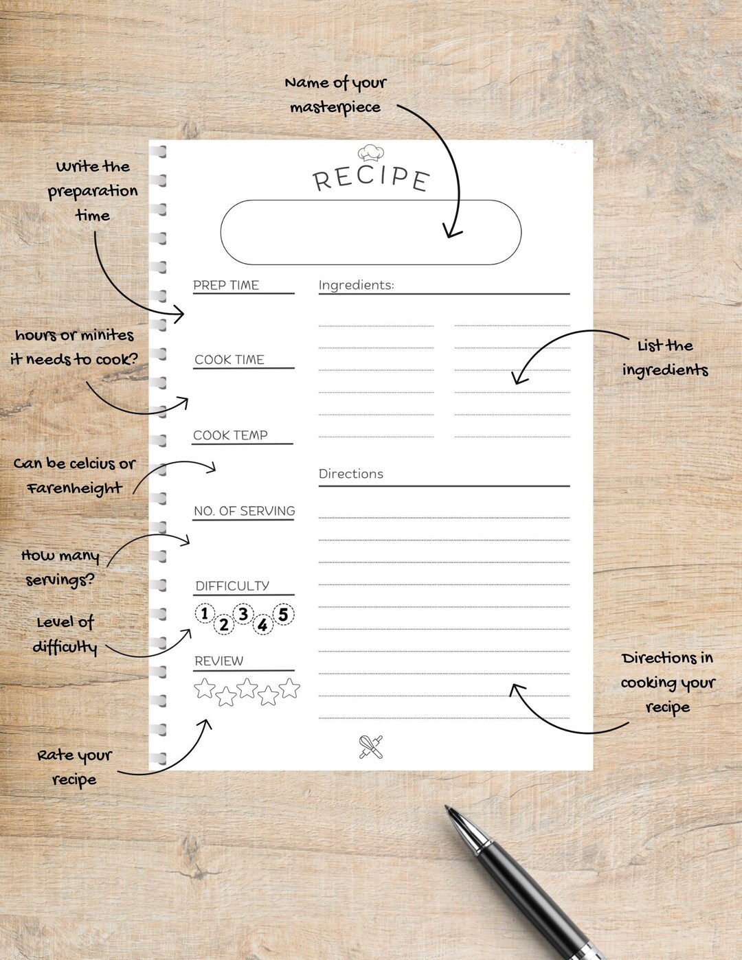 Printable Baking Journal, Bread Baking Recipe Book, Custom Recipe Book ...