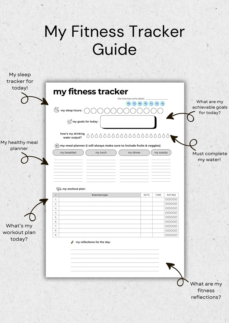 Printable Fitness Tracker – Crush Your Fitness Goals!, Workout Tracker ...