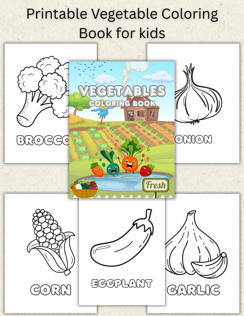 Printable Vegetables Coloring Book, Printable Vegetables Coloring Book ...