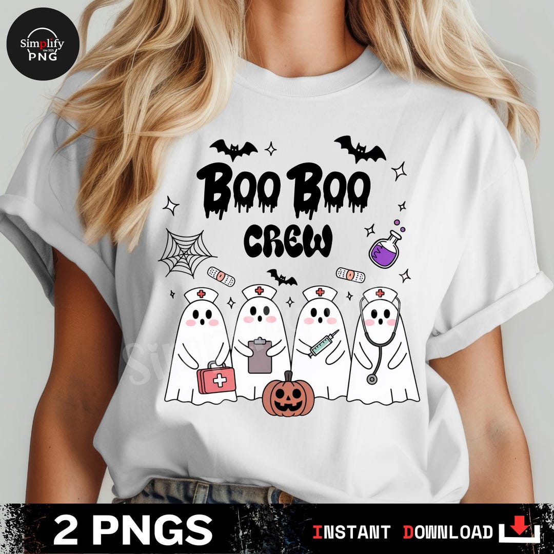Boo Boo Crew Ghost Nurse PNG SVG: Funny Halloween Design (digital ...