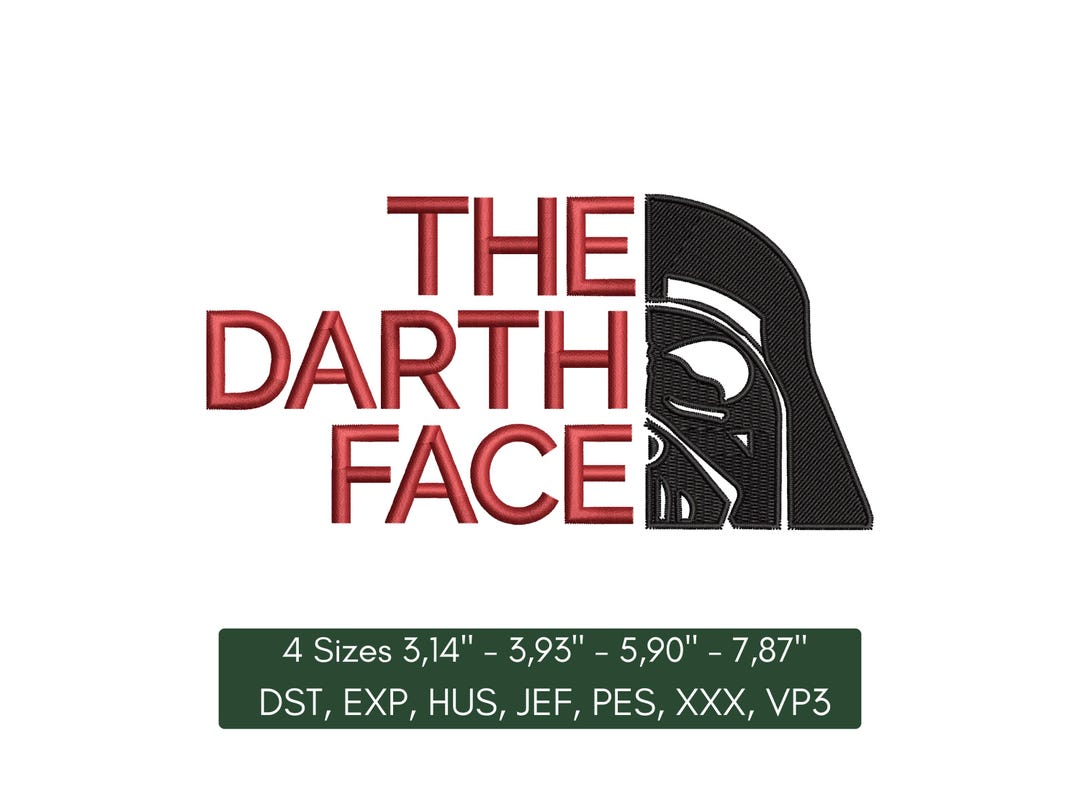 The Darth Face Embroidery Design - Funny Parody of the North Face ...