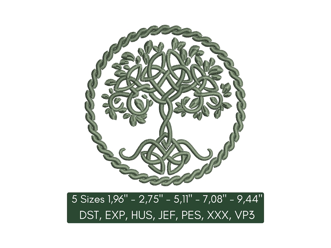 Celtic Tree of Life Embroidery Design - Celtic Knot Style Tree Machine ...