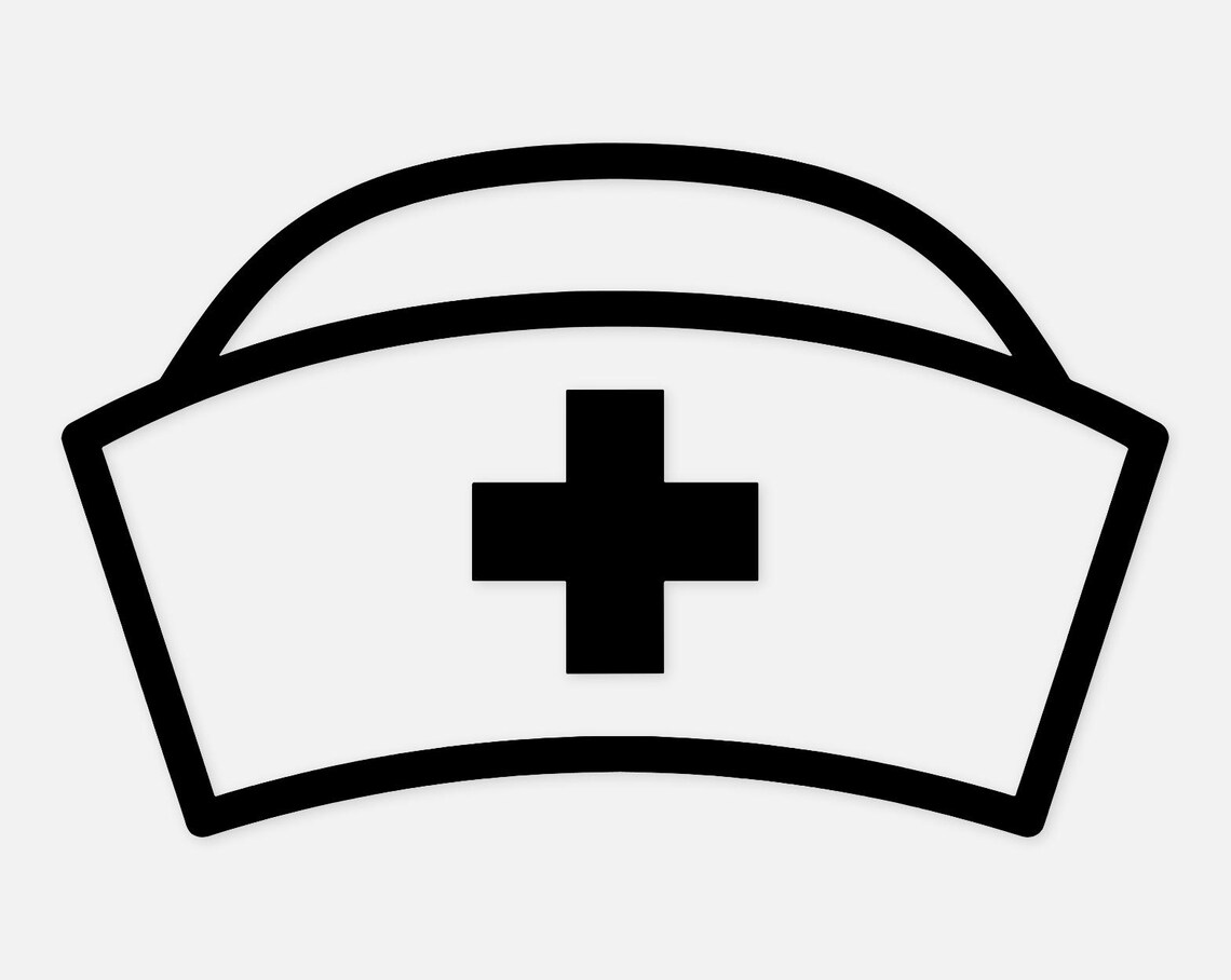 Nurse Icon Svg Png: Bold Outline Digital Design for Stickers & T-shirts ...