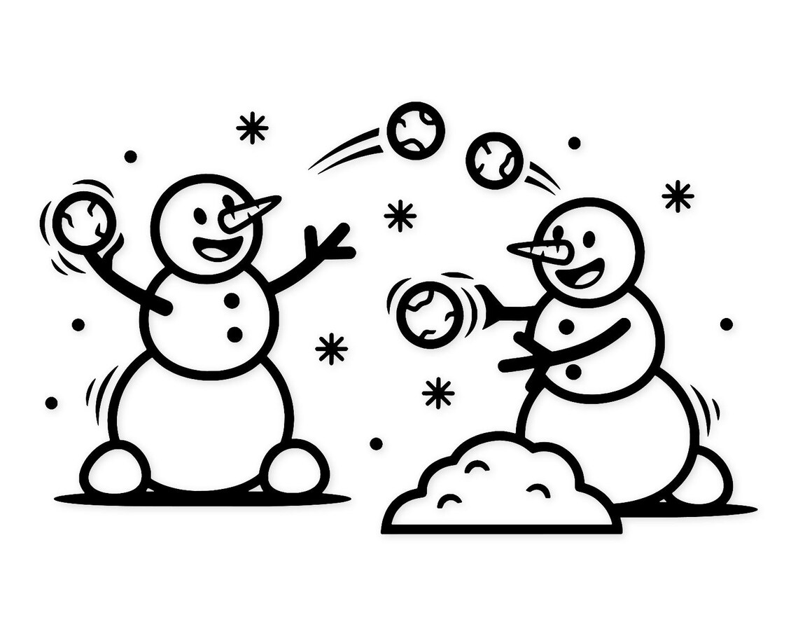 Snowball Fight Svg Png: Cut Ready Digital Design for Cricut Silhouette ...