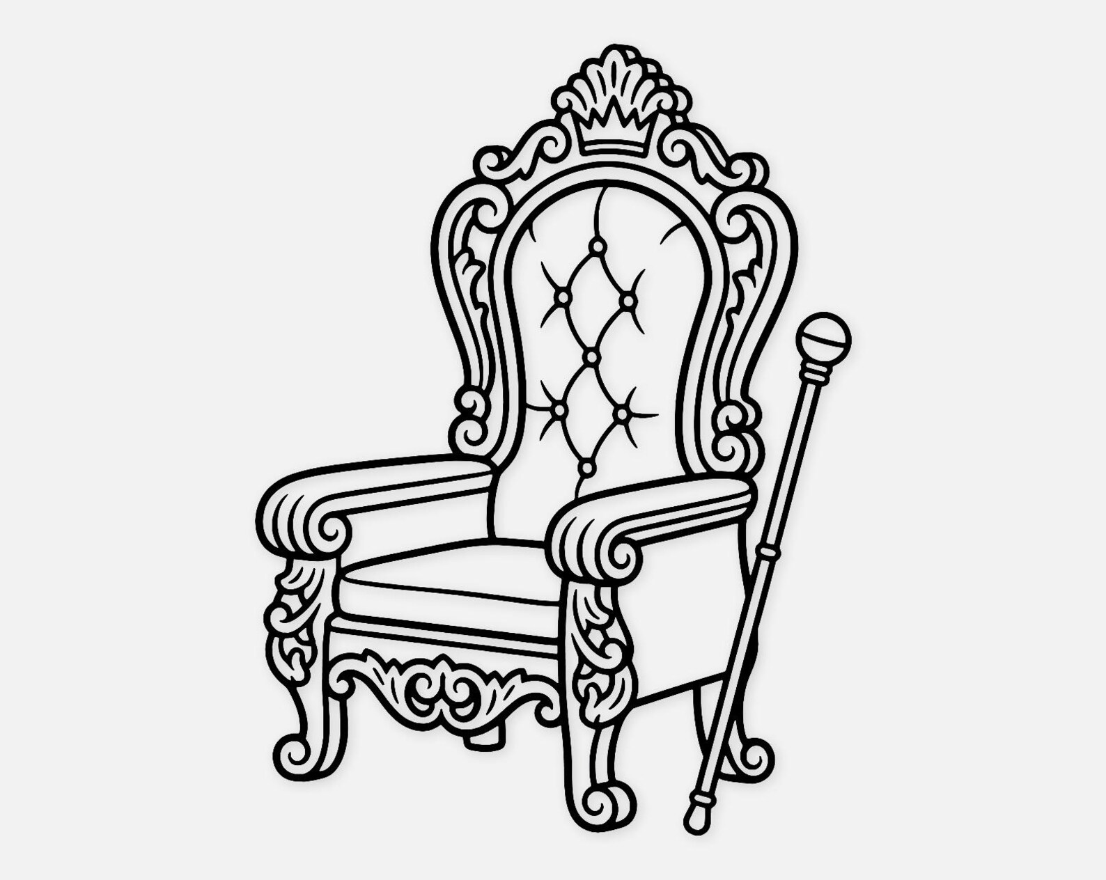 King's Throne Scene Svg Png: Bold Clean Outline for Home Décor - Etsy