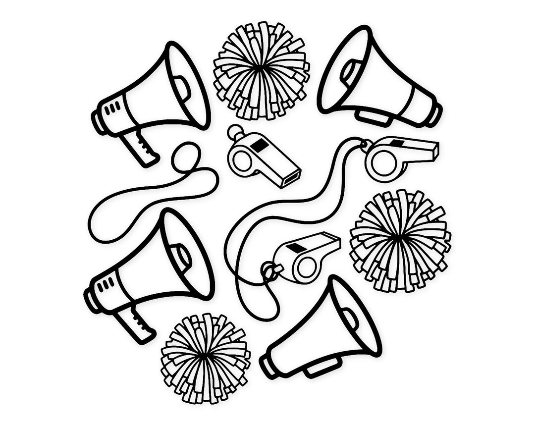 Cheer Spirit Elements Svg Png: Bold Cut Files for Cheerleading Projects ...