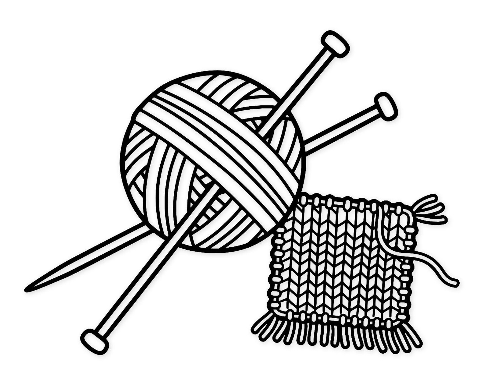 Knitting Kit Scene Svg Png: Cut Ready Digital Design for Cricut ...