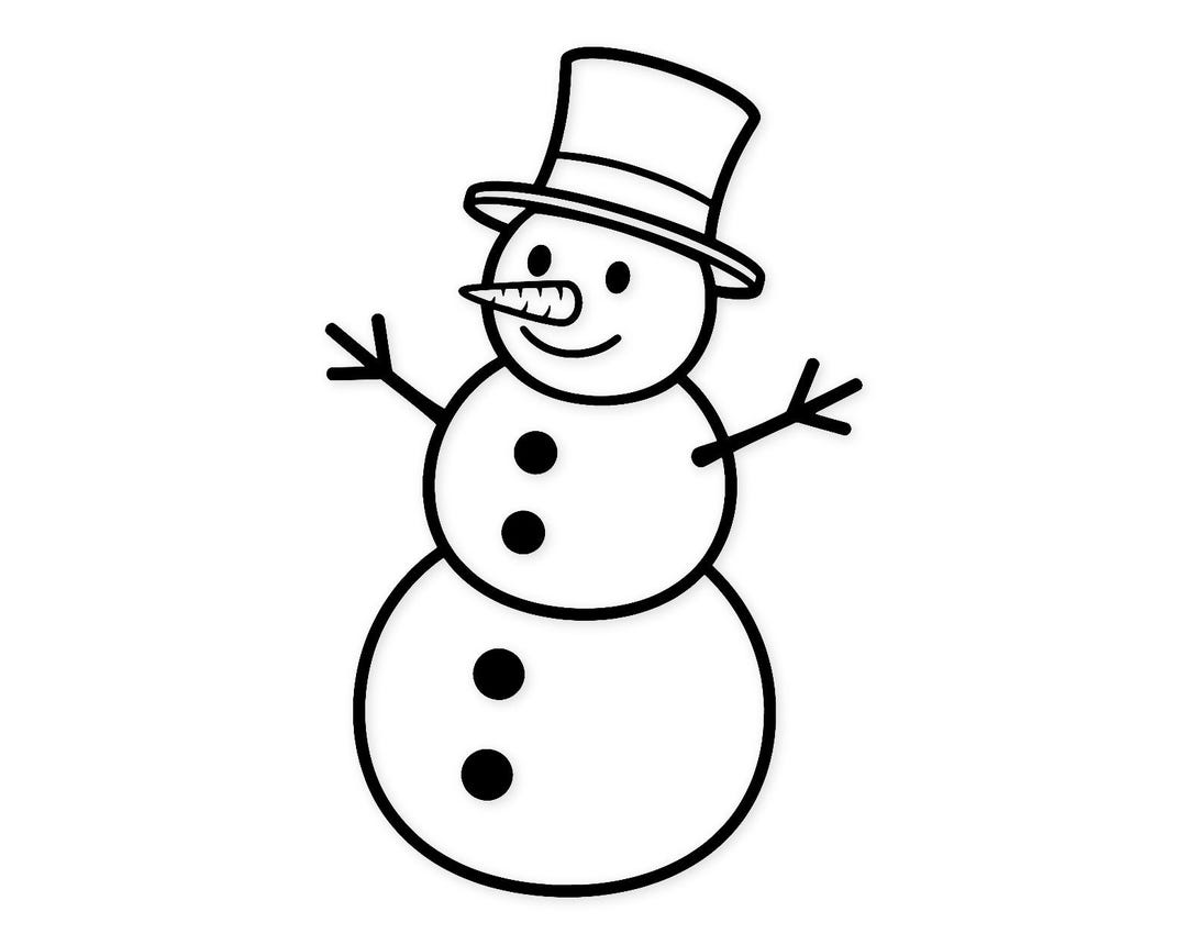 Classic Snowman Svg Png: Bold Design for Christmas Crafts - Etsy