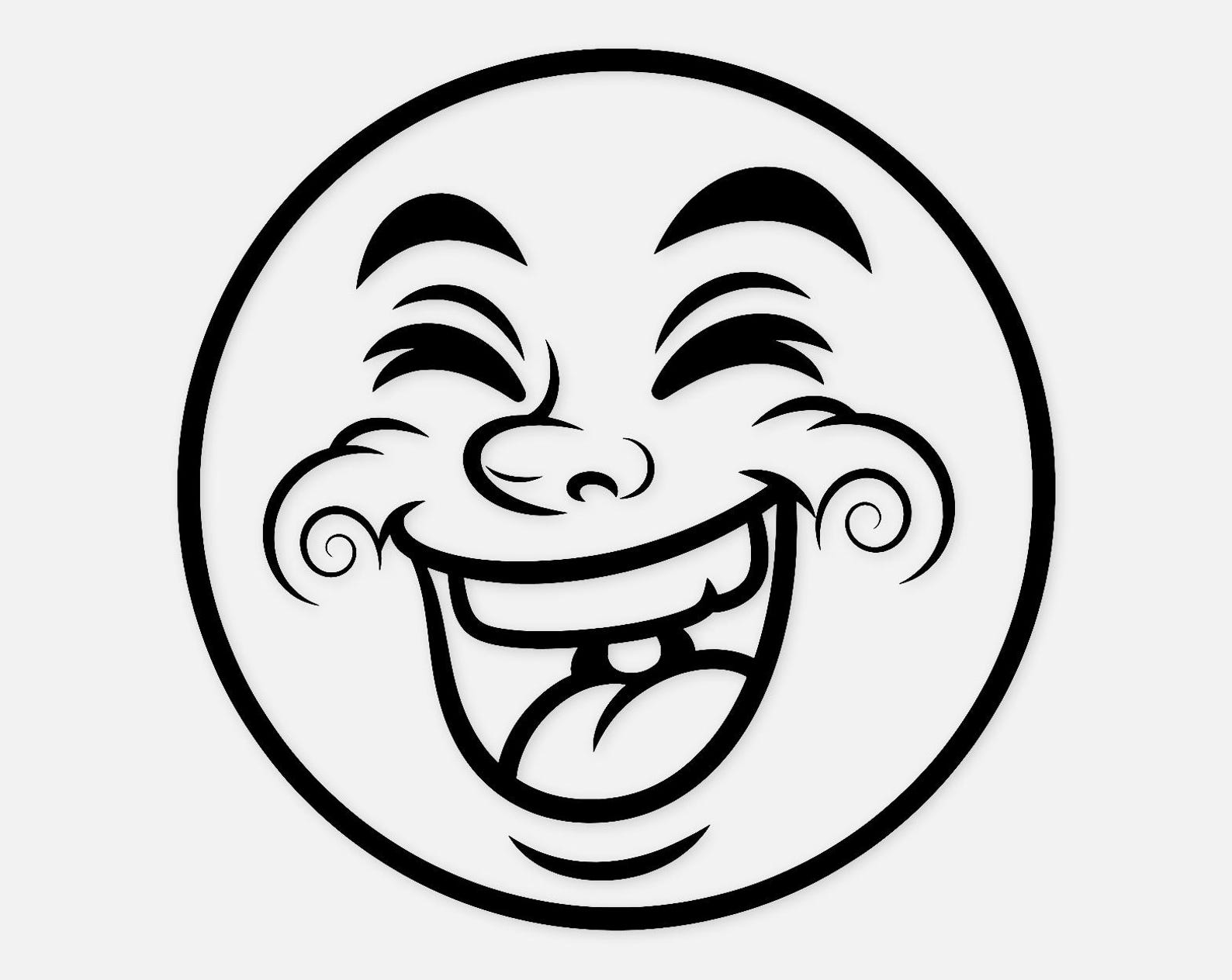 Laughing Face Svg Png: Cute Cartoon Icon for Stickers - Etsy