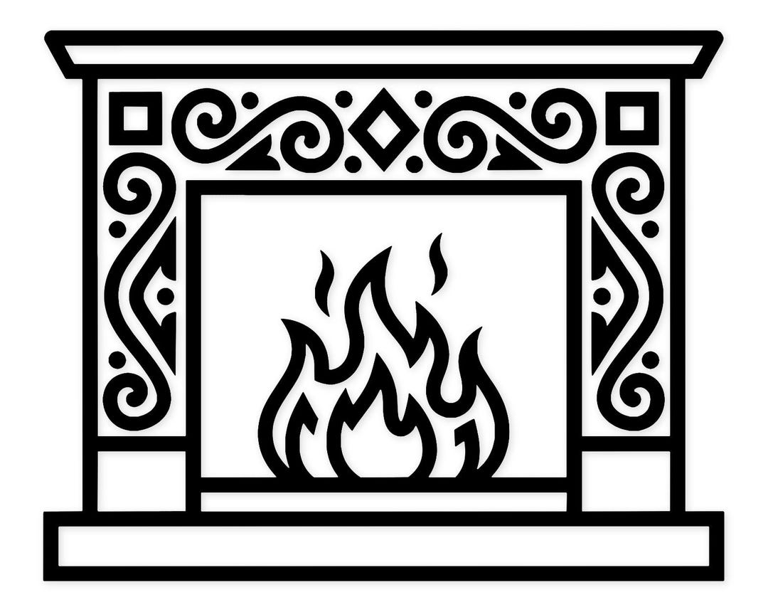 Cozy Fireplace Svg Png: Minimalist Design for Home Decor - Etsy