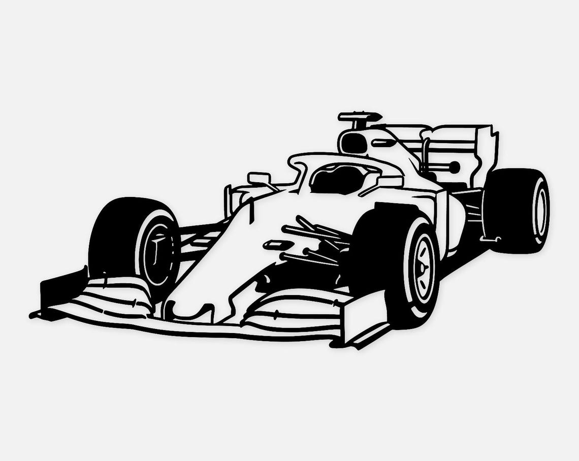 F1 Car Front View Svg Png: Bold Outline Design for Stickers - Etsy