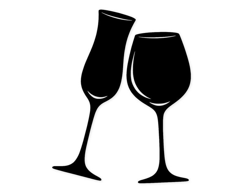 Couple Toasting Silhouette Svg Png: Elegant Design for Celebrations - Etsy