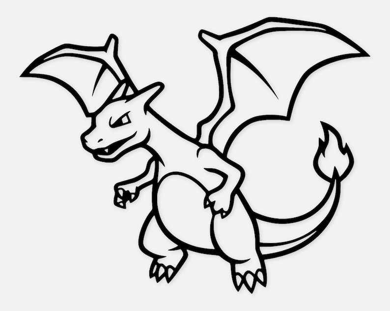 Charizard Silhouette Svg Png: Bold Design for T-shirts - Etsy
