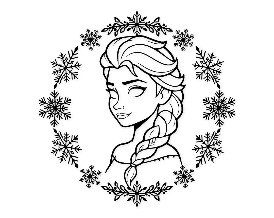 Snowflake Frame Profile Svg Png: Cut Ready Digital Design for Cricut ...