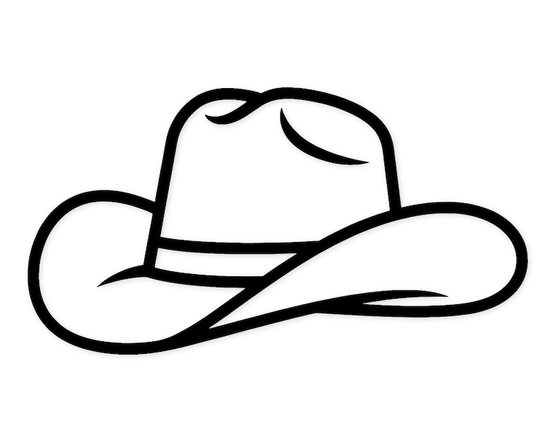 Cowboy Hat Icon Svg Png: Bold Outline Cut File for Crafting - Etsy