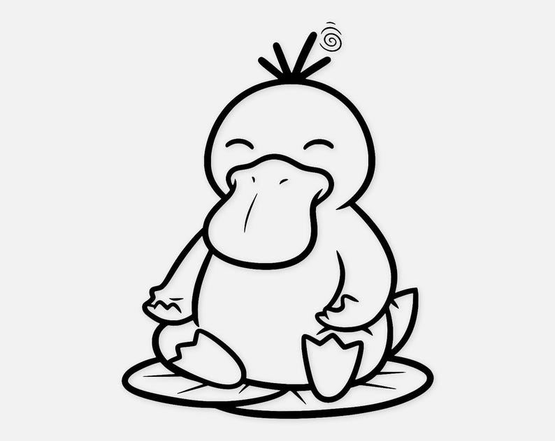 Psyduck Meditating Svg Png: Cut Ready Digital Design for Cricut ...