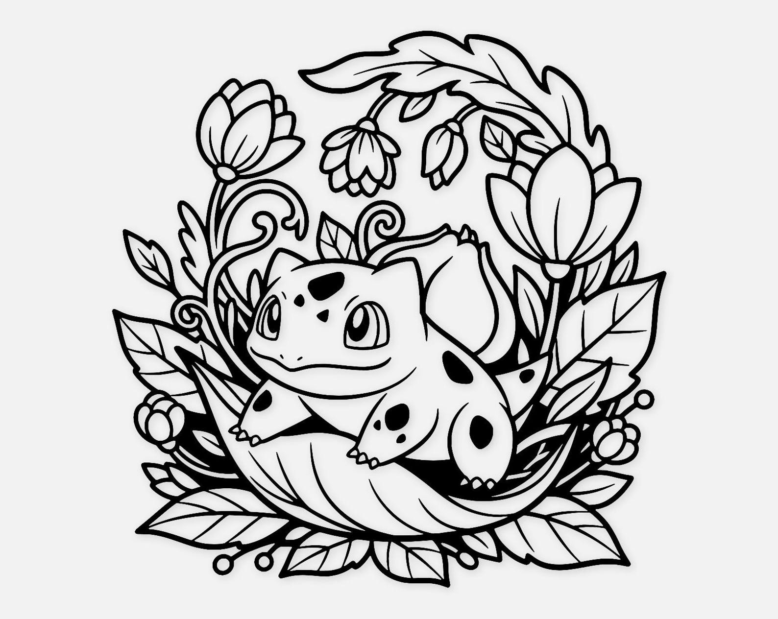 Bulbasaur in Nature Svg Png: Cut Ready Digital Design for Cricut ...
