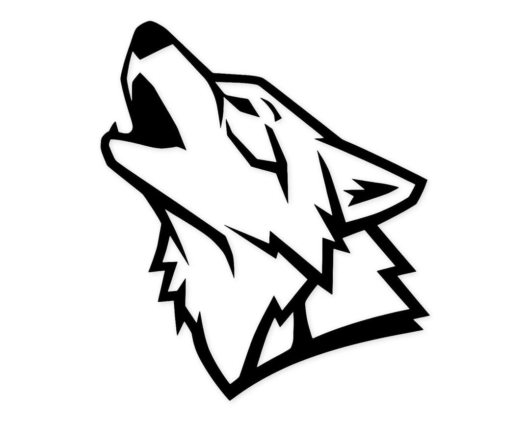 Wolf Head Line Art: Black-and-white Svg Digital Download - Etsy