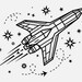 Starship Scene Svg Png: Bold Line Art for T-shirts - Etsy