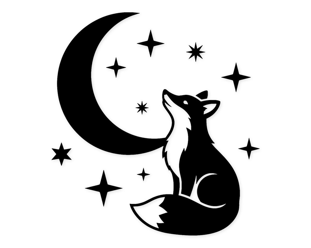 Fox & Moon Svg Png: Cut Ready Digital Design for Cricut Silhouette - Etsy