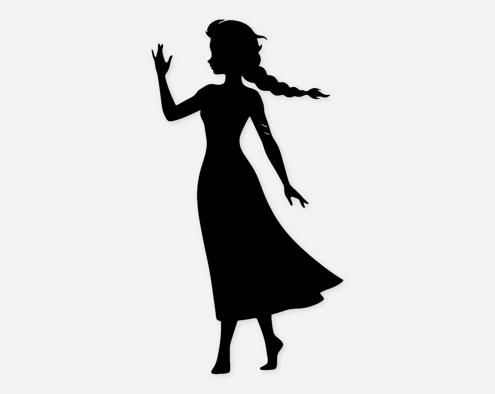 Waving Elsa Silhouette Svg Png: Cut Ready Digital Design for Cricut ...