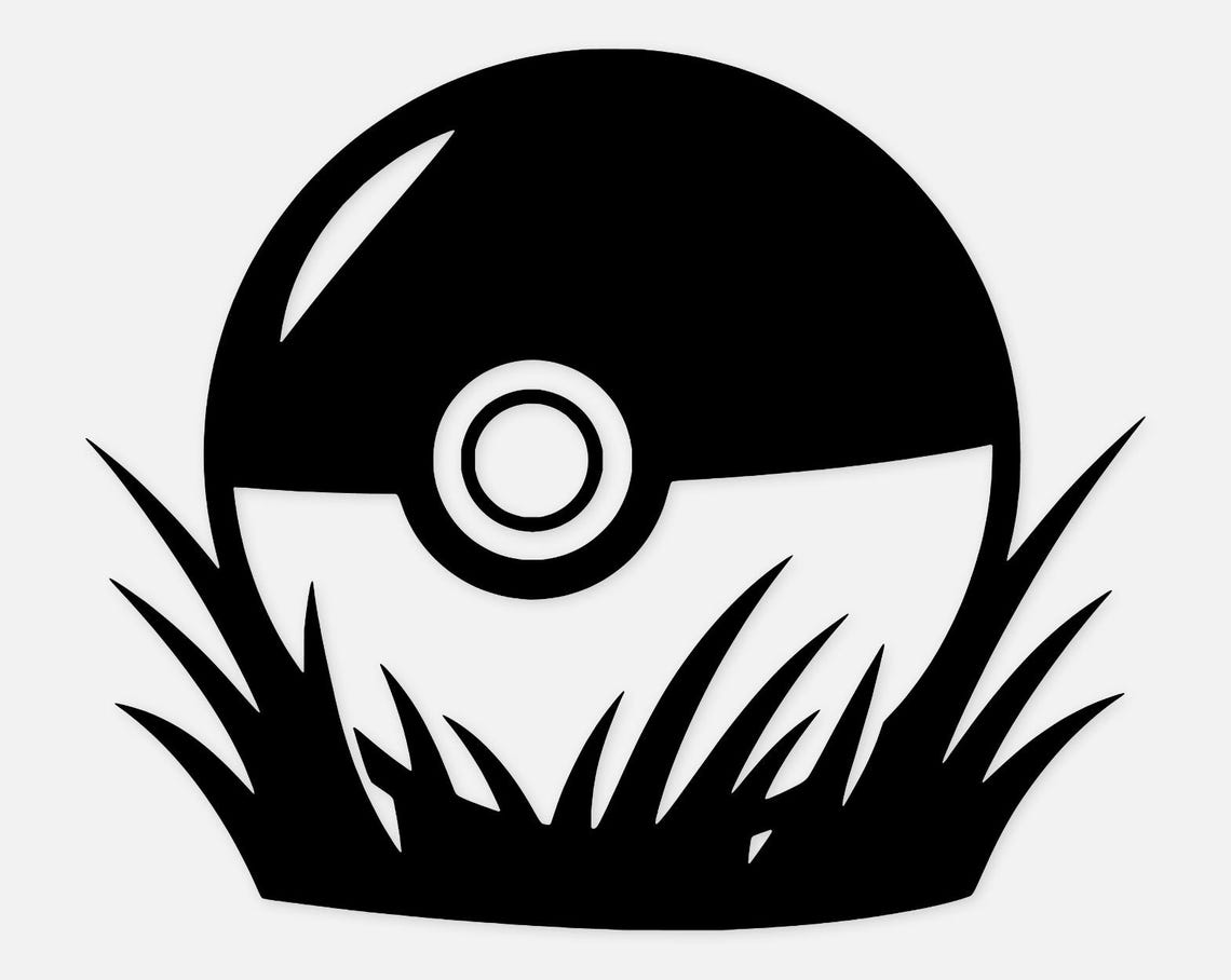 Poke Ball Svg Png: Bold Grass Design for Crafts - Etsy