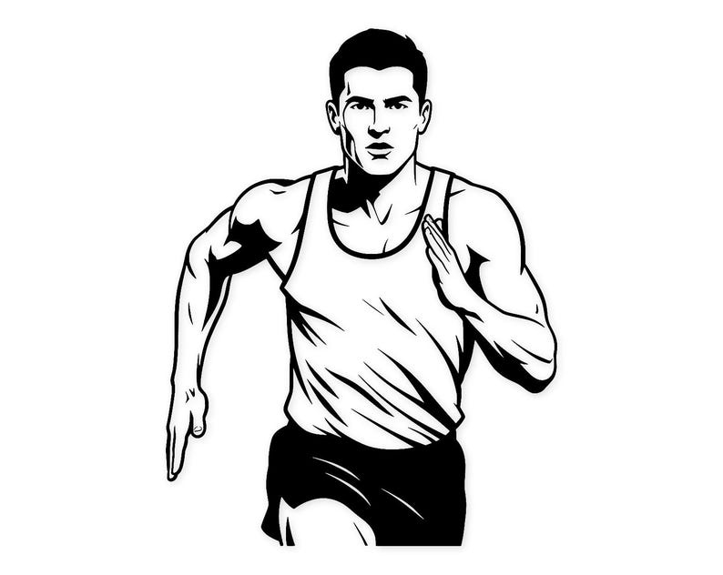 Silhouette Marathon Runner Svg Png: Bold Clean Design for Cut Files - Etsy