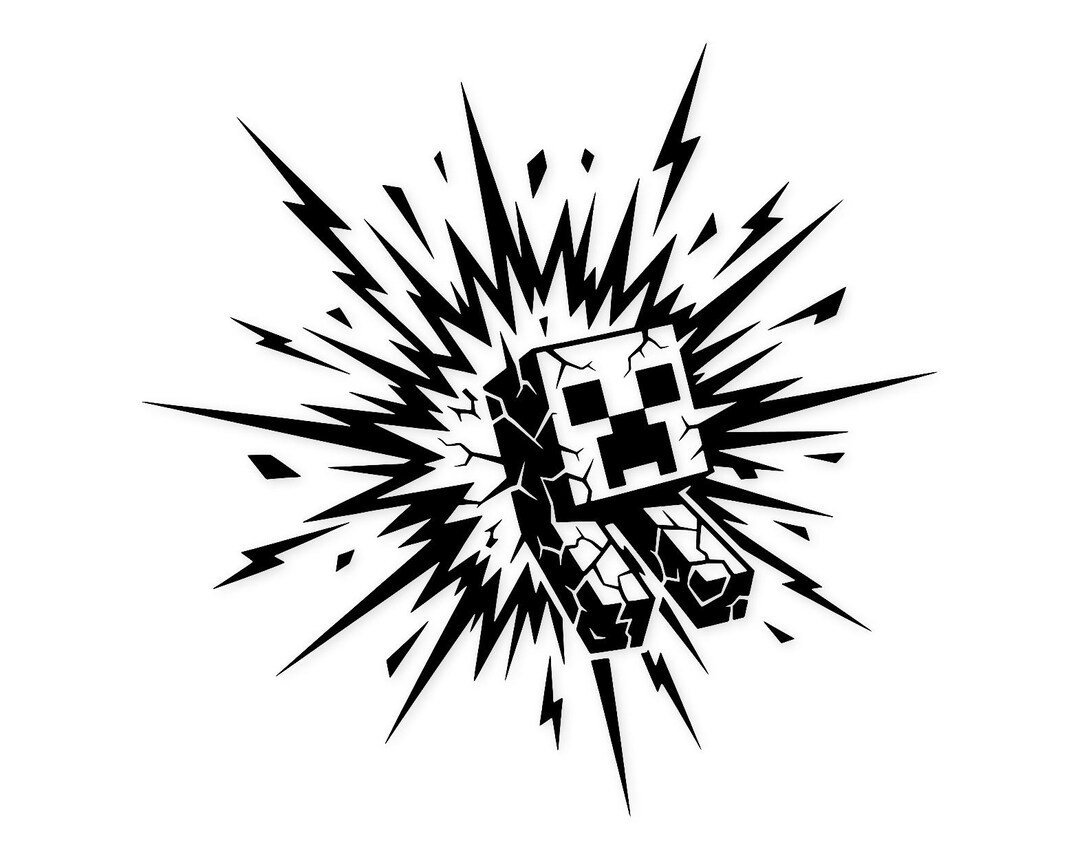 Creeper Explosion Svg Png: Bold and High Contrast Cut File for Crafts ...