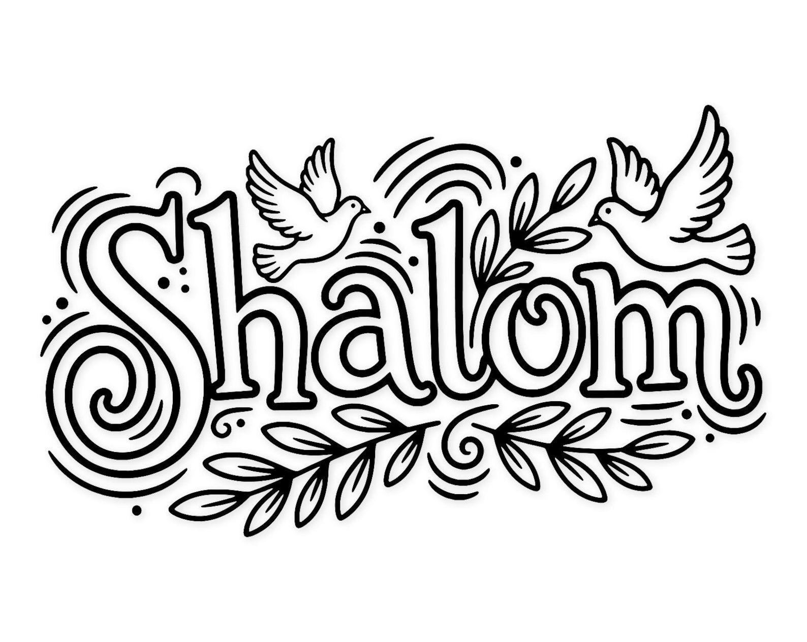 Shalom Typography Svg Png: Elegant Hand-drawn Design for Wall Art - Etsy