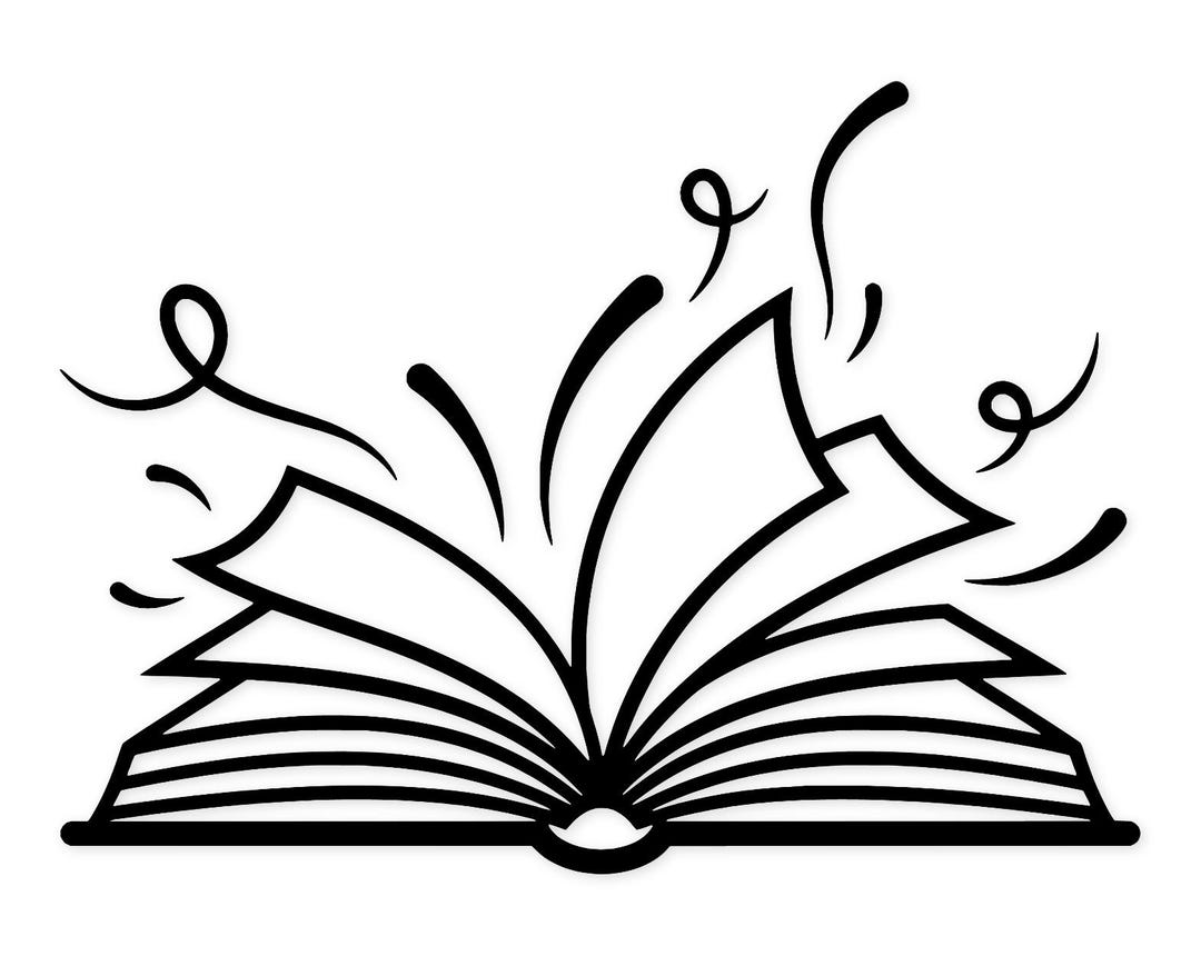 Open Book Icon Svg Png: Cut Ready Digital Design for Cricut Silhouette ...