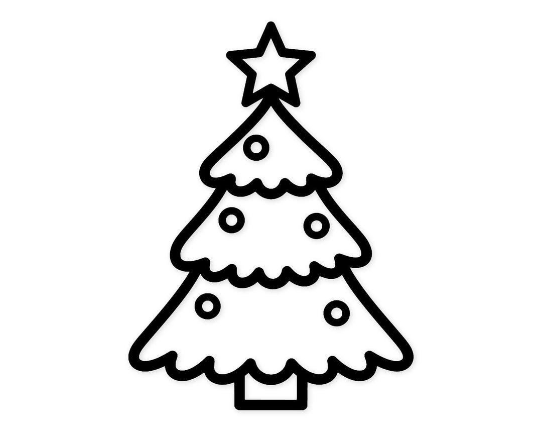 PNG Svg de sapin de Noël simple : contour audacieux pour une décoration ...
