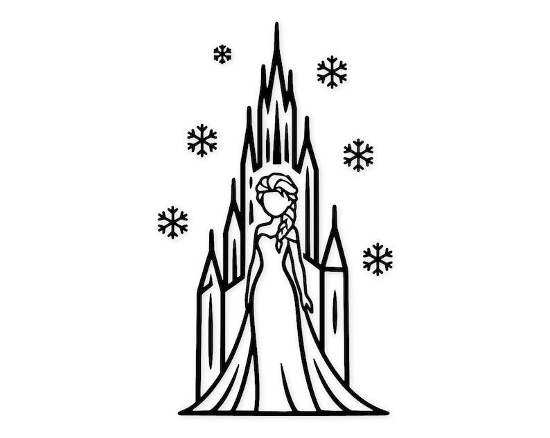 Elsa With Ice Castle Svg Png: Cut Ready Digital Design for Cricut ...