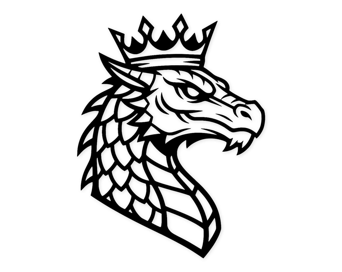 Crowned Dragon Svg Png: Cut Ready Digital Design for Cricut Silhouette ...