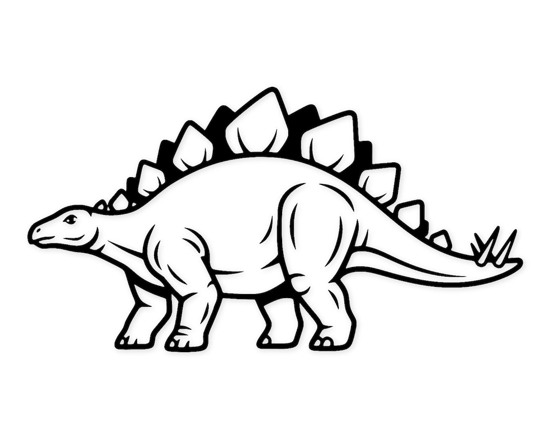 Stegosaurus Svg Png: Bold Outline Cut File for Kids' Crafts - Etsy