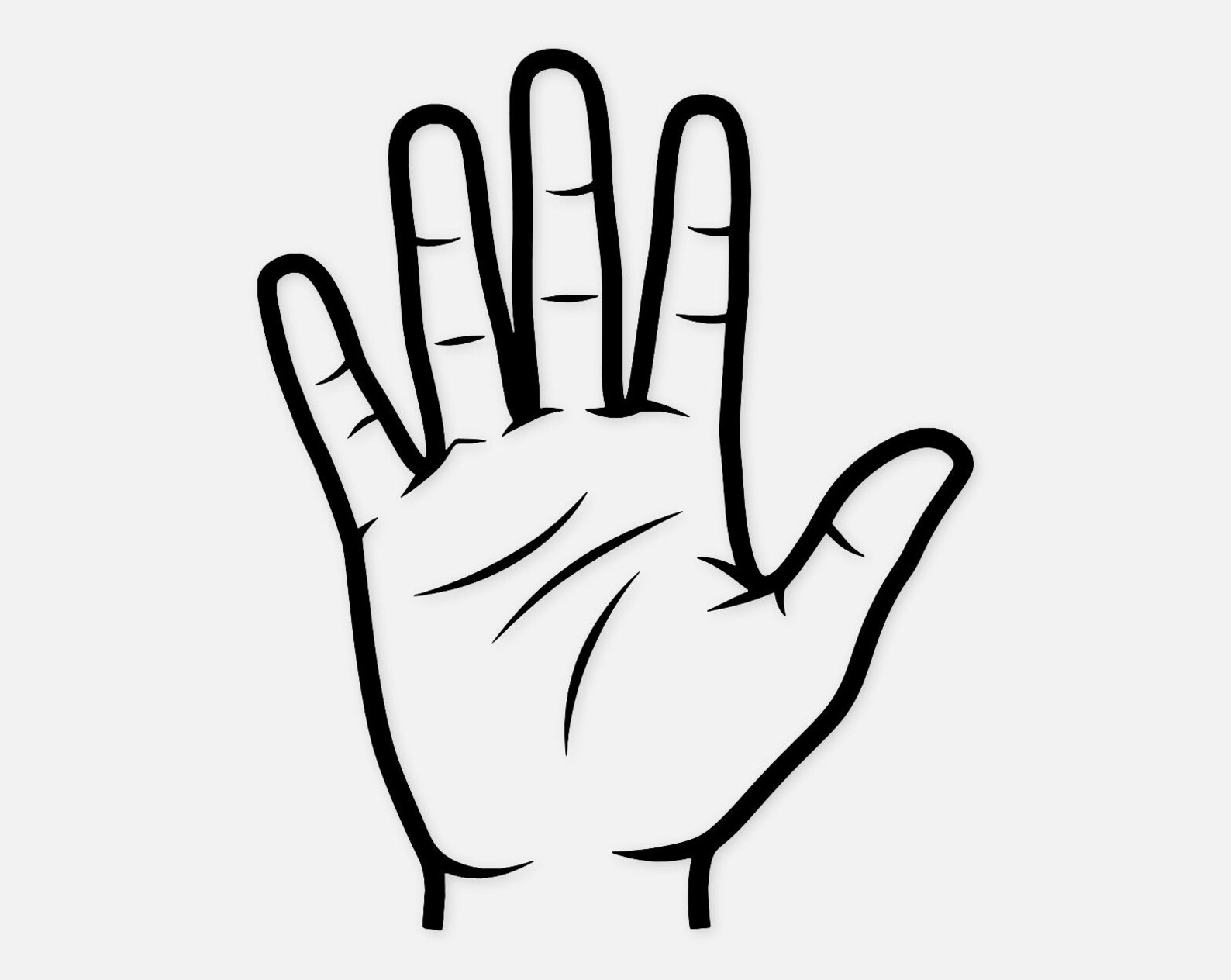 Open Palm Icon Svg Png: Bold Design for Easy Identification - Etsy